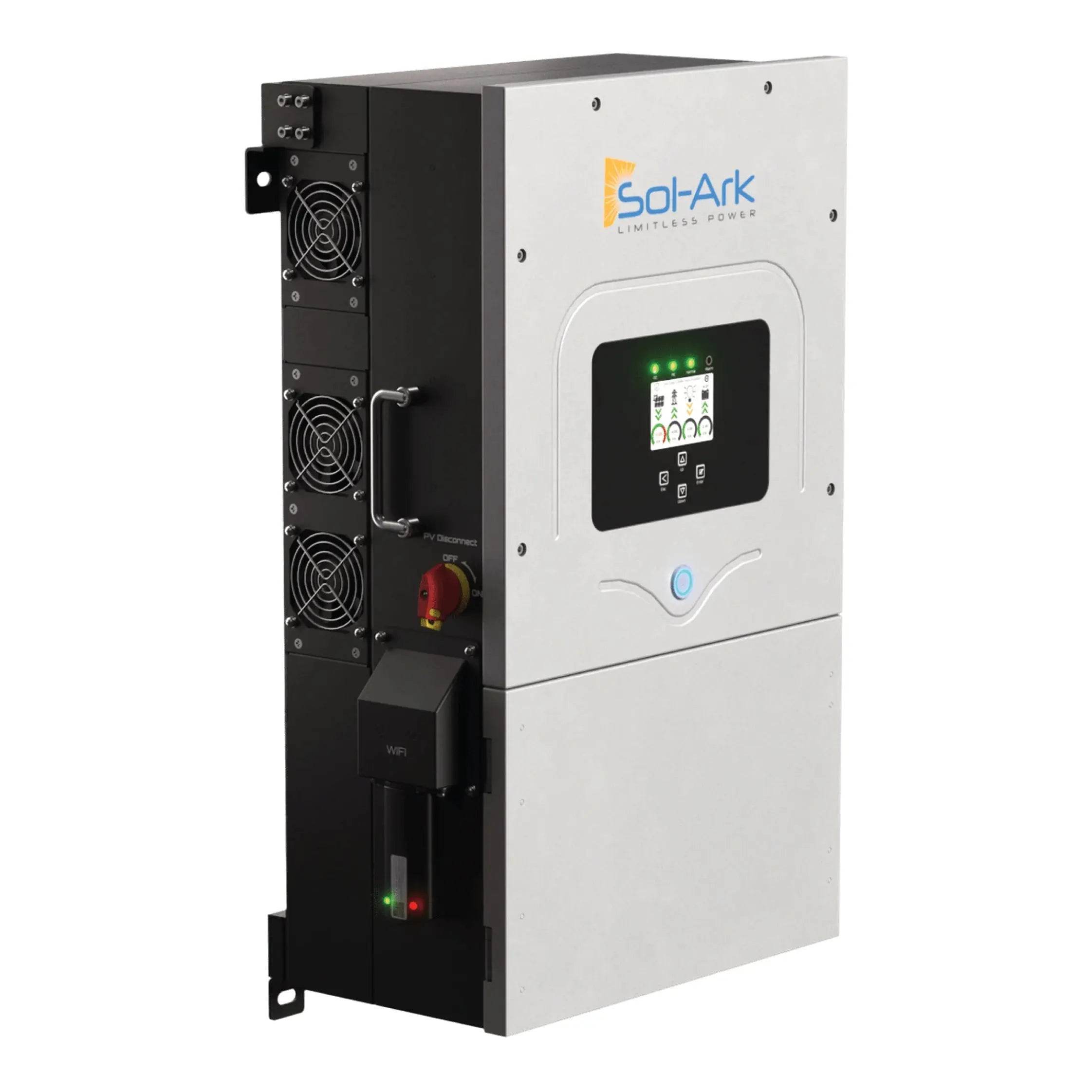 Sol-Ark 12K-2P 48V All-In-One Pre-Wired Hybrid Solar Inverter | 120/24 ...